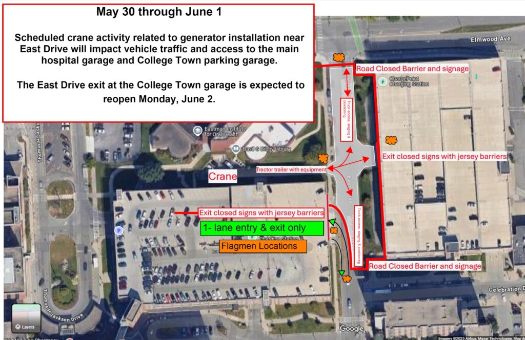 May 30-June 1: Crane Activity to Affect East Drive and Garage Access ...