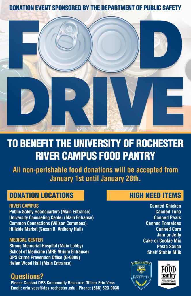 Food drive to benefit River Campus Food Pantry - Department of Public ...