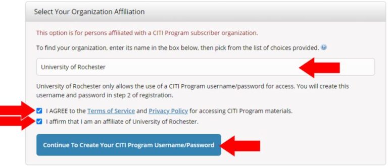 CITI RCR Training Instructions - University of Rochester Office of the ...
